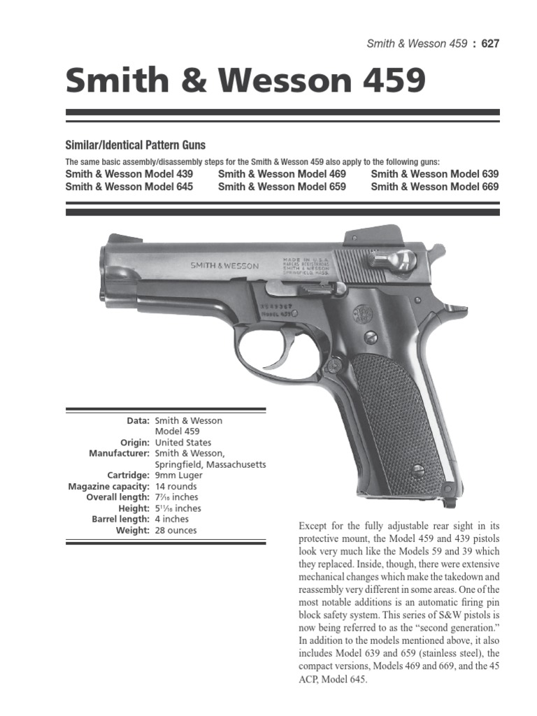S&W 459 | PDF | Handgun | Trigger (Firearms)