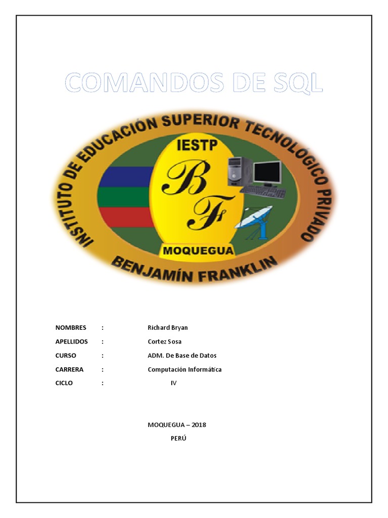 COMANDOS DE SQL | PDF | SQL | Tipo de datos