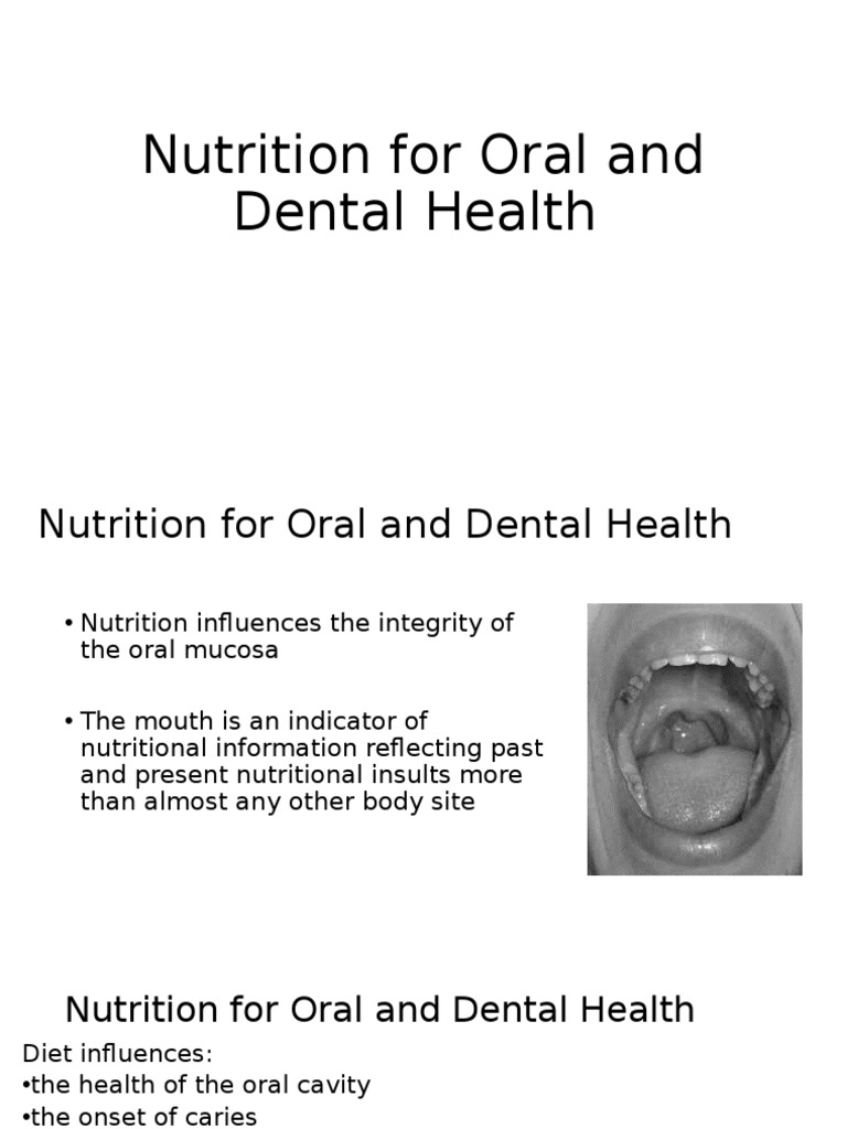The Relationship Between Nutrition and Oral Health: A Comprehensive ...