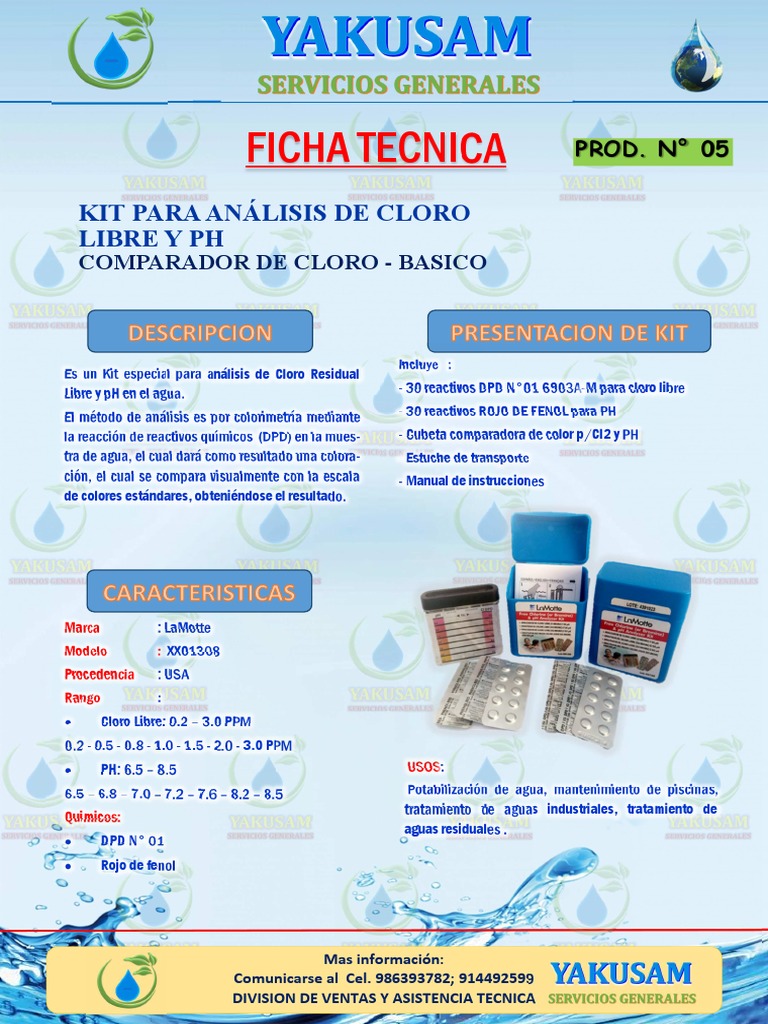 P-5 Ficha Tecnica Kit Cloro-PH | PDF