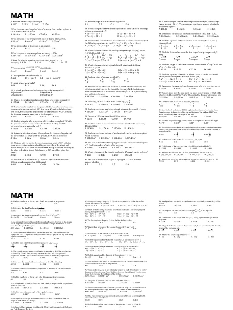 Math Week 2 | PDF | Ellipse | Geometric Objects