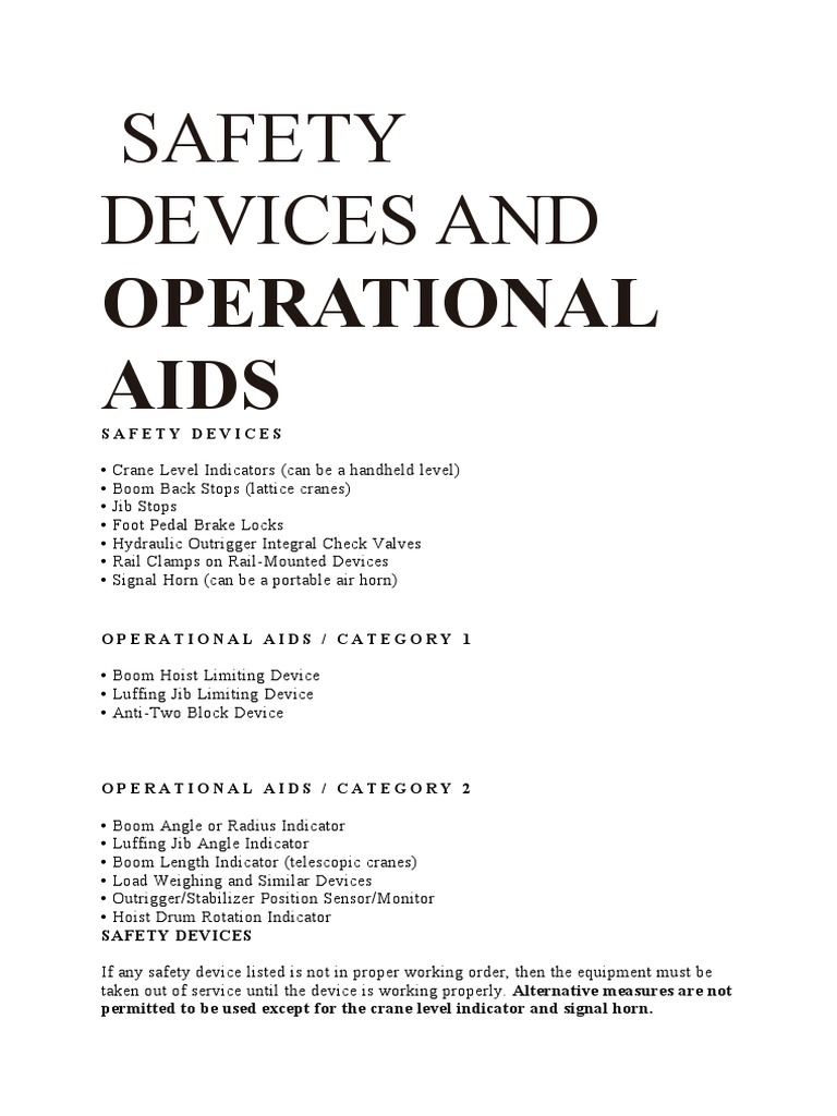Crane Safety Devices Overview | PDF