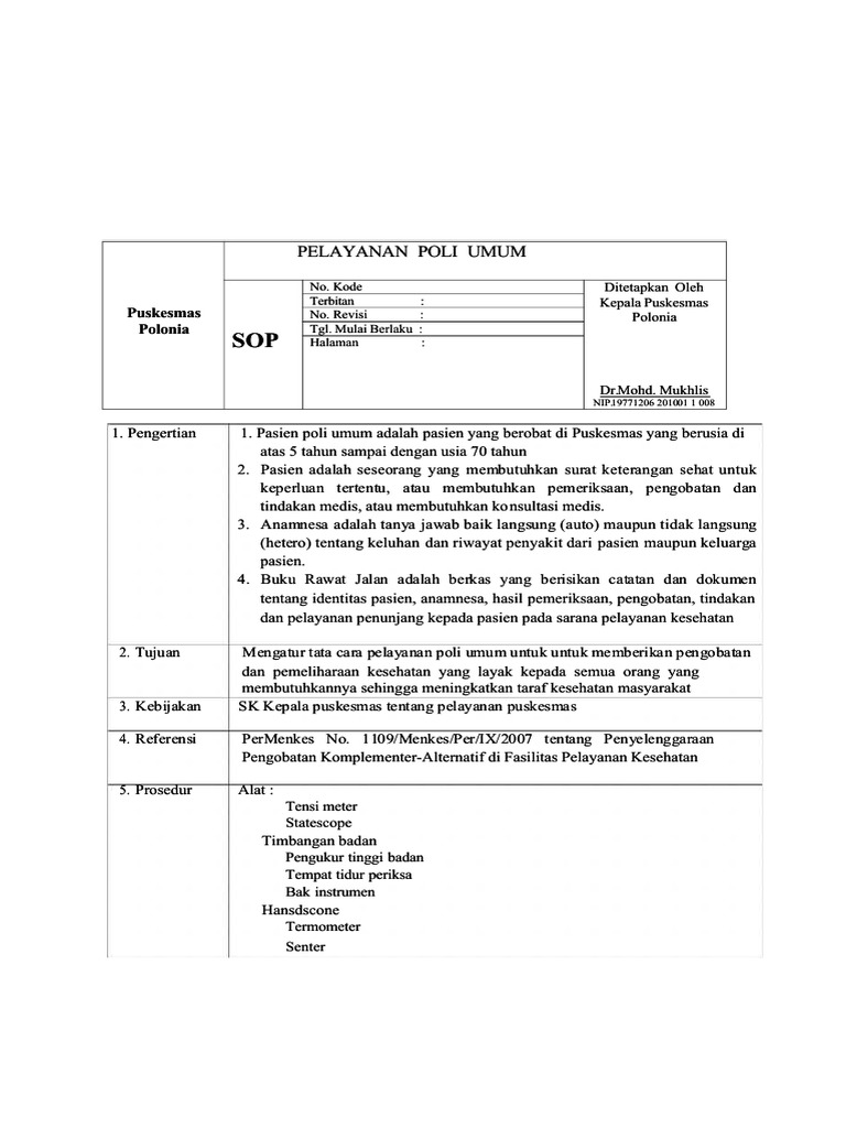 Akreditasi Pelayanan Poli Umum - Compress | PDF