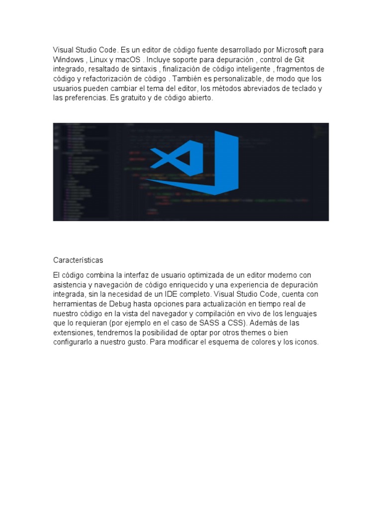RESUMEN DE VISUAL STUDIO CODE | PDF