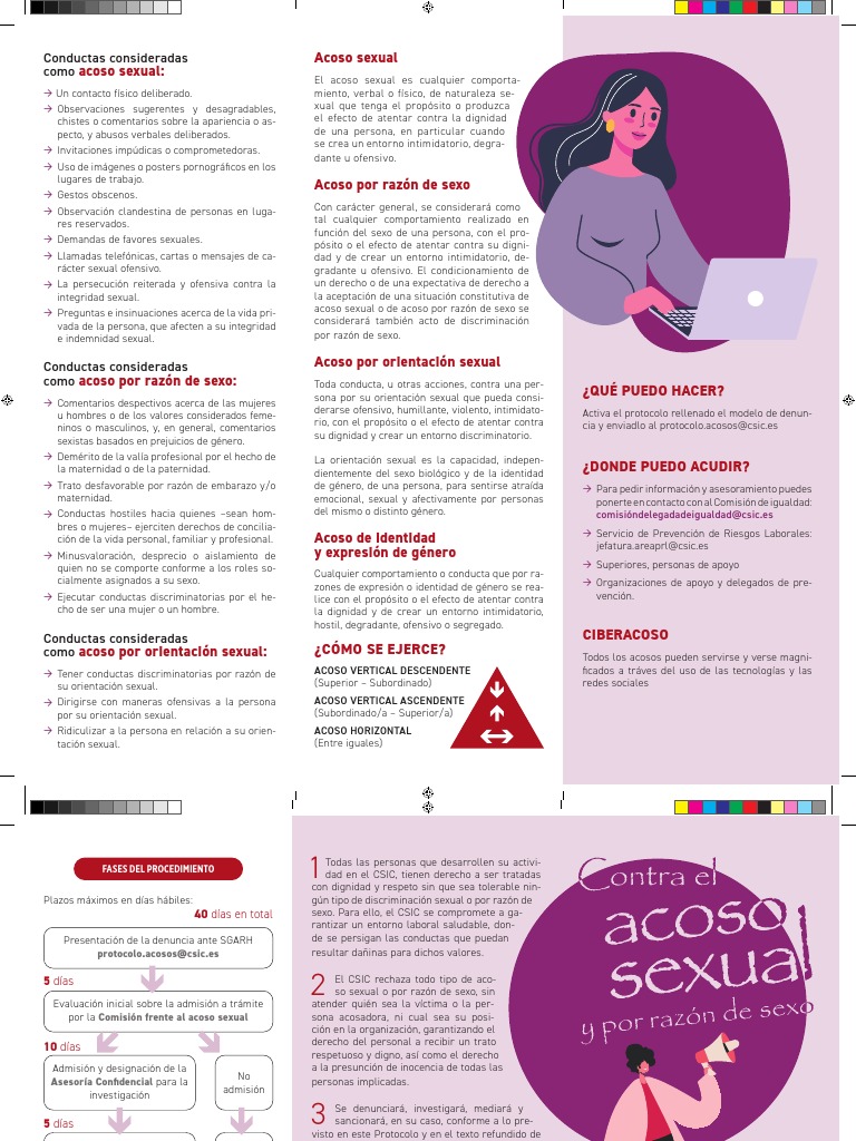 Triptico Acoso Sexual | PDF | Acoso sexual | Justicia