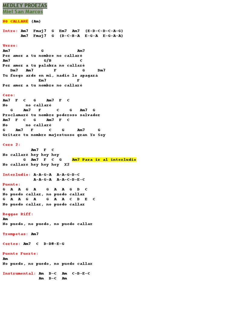Medley Proezas de Miel San Marcos | PDF
