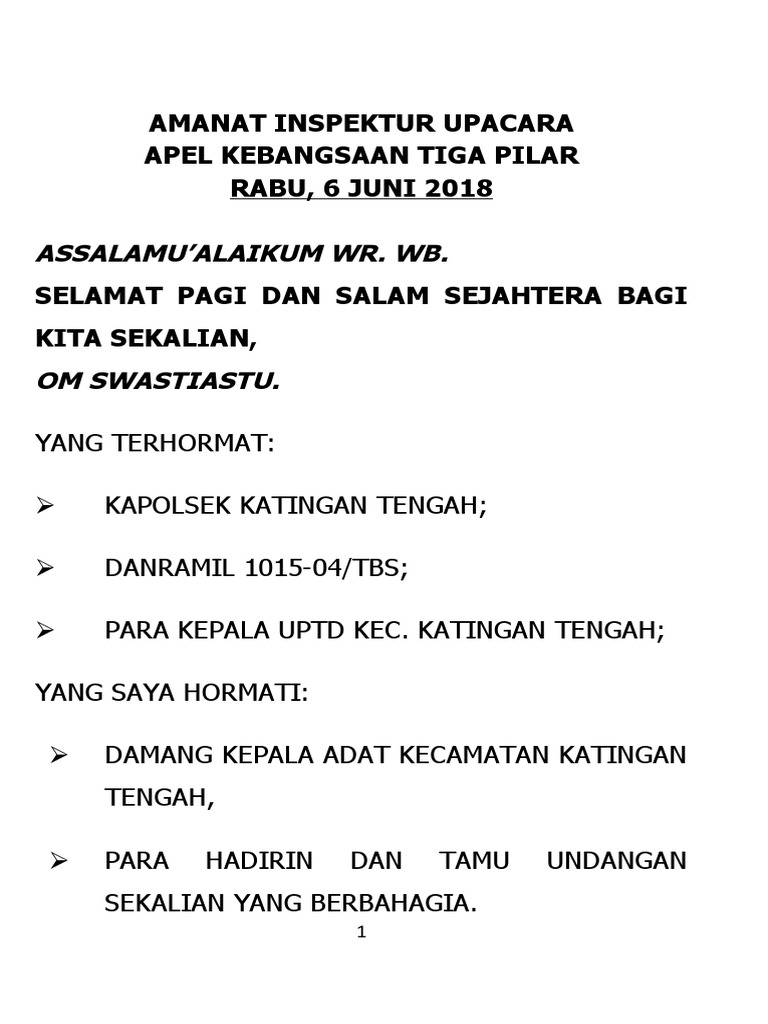 Amanat Apel 3 Pilar | PDF
