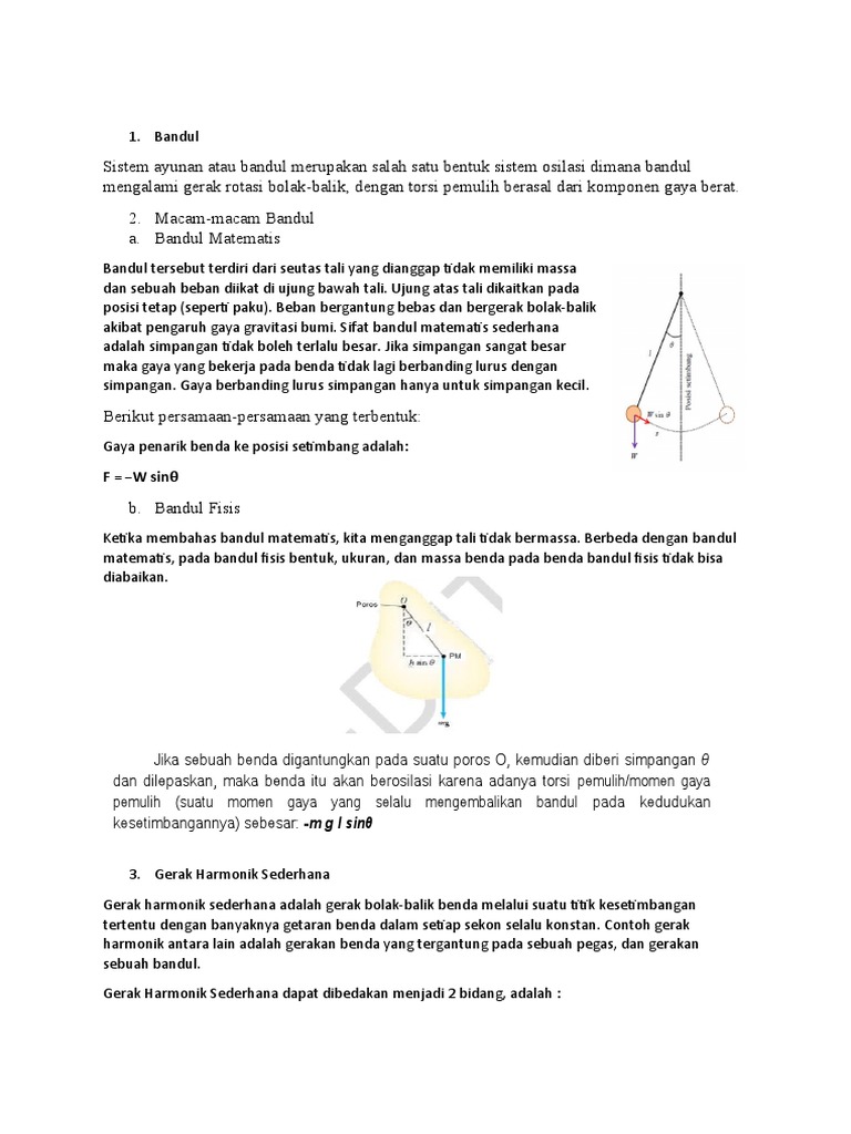 Jenis dan Karakteristik Bandul | PDF