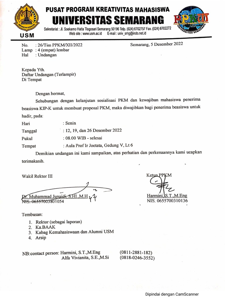 Undangan Penyusunan Proposal PKM | PDF
