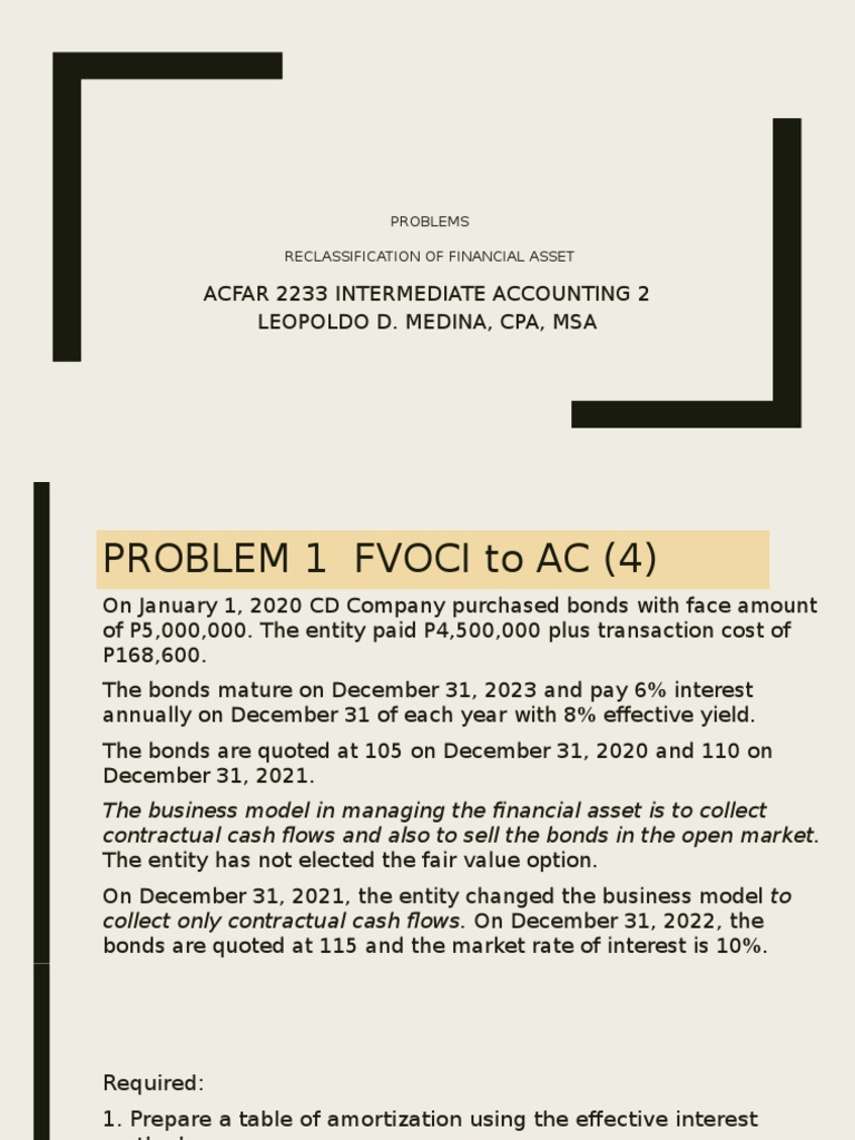 21 Problems - and - Answers - Reclassification - of - Financial - Asset ...