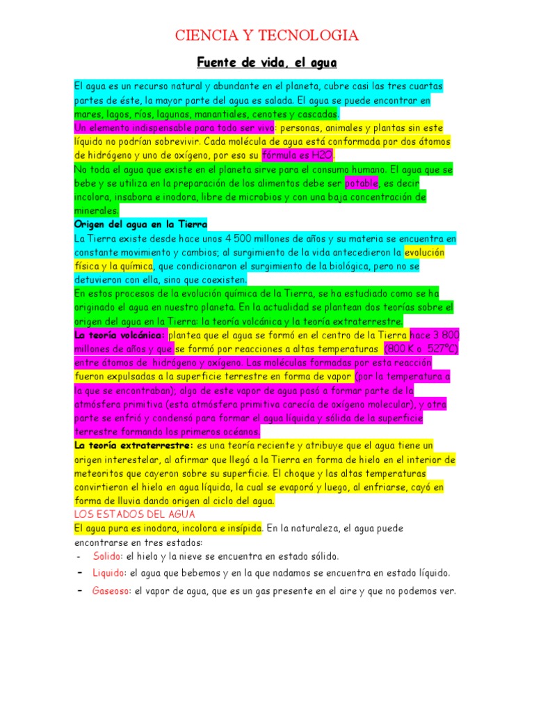 Ciencia y Tecnologia | PDF | Agua | Tierra