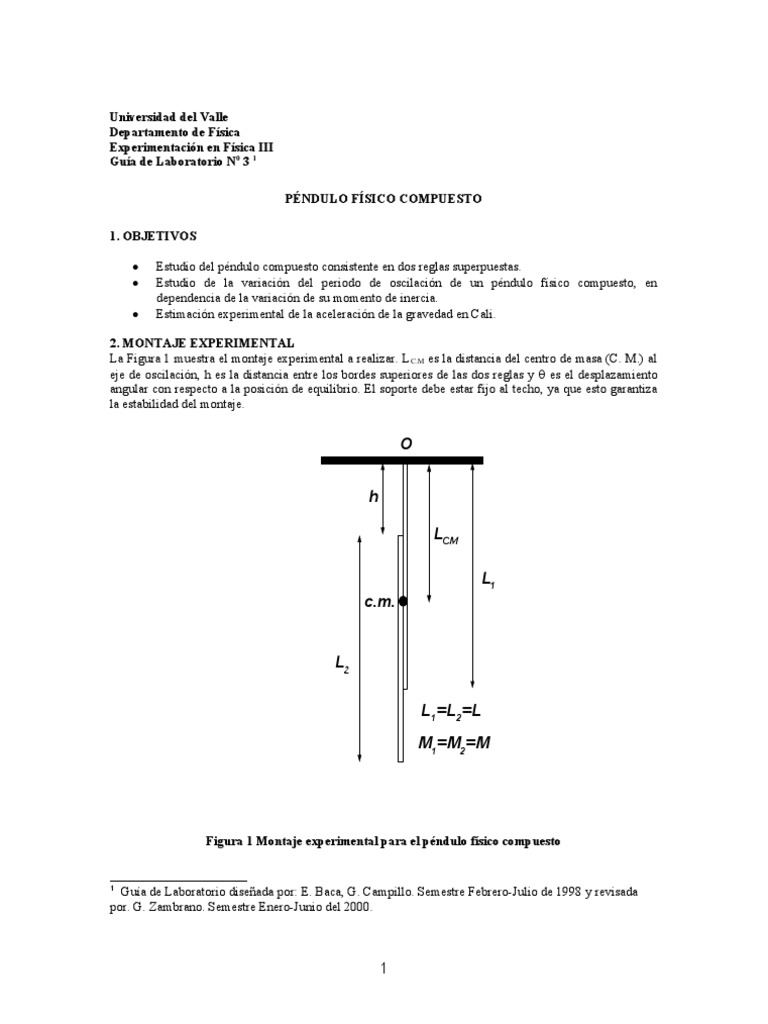 Pendulo Fisico Compuesto | PDF | Péndulo | Oscilación