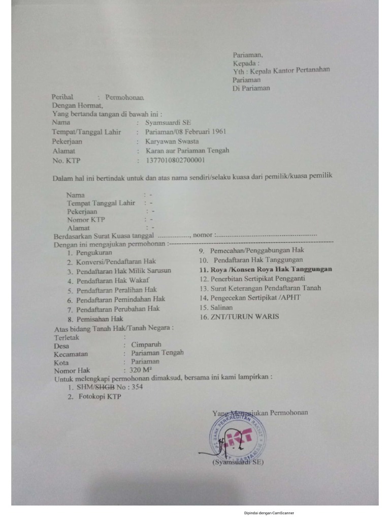 Permohonan Roya | PDF