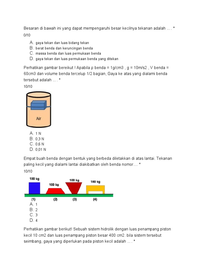 Soal-Soal IPA Tekanan, Pernafasan, Ekskresi | PDF | Sains & Matematika