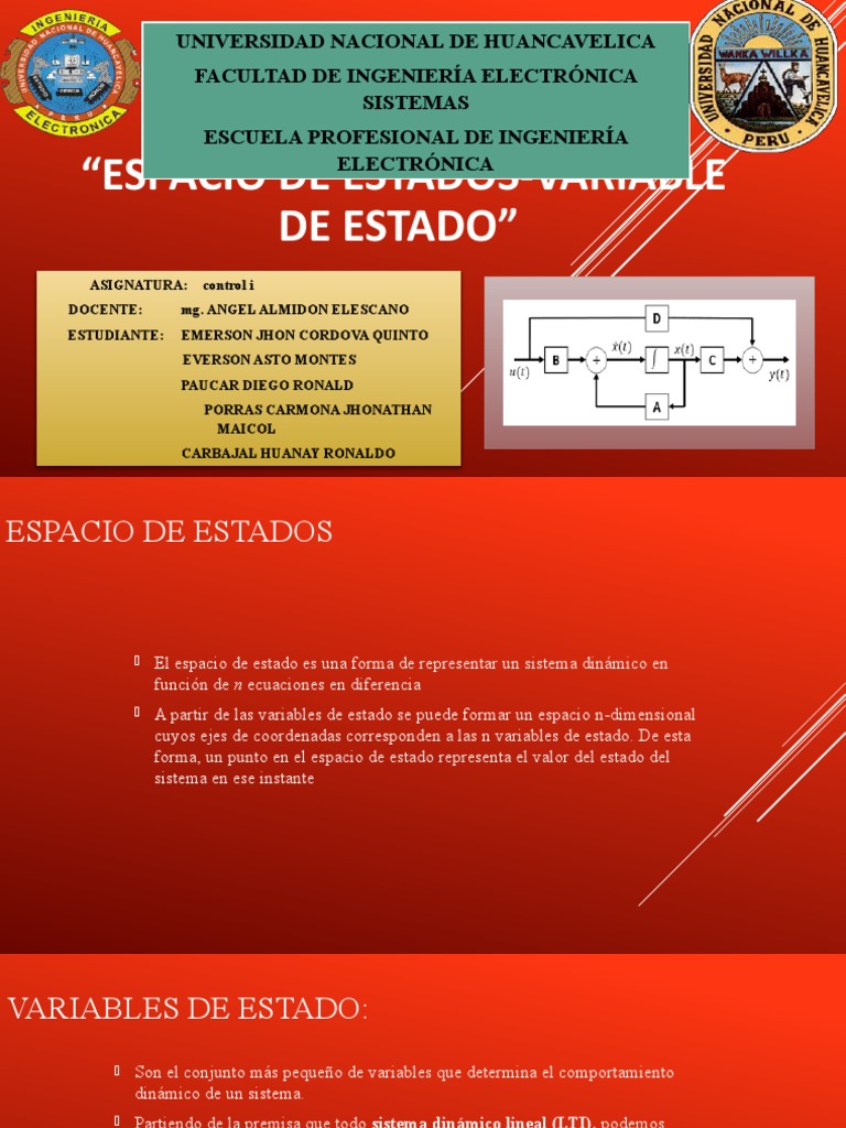 Espacio de Estados-Variable de Estado | PDF | Ecuaciones | Matemáticas
