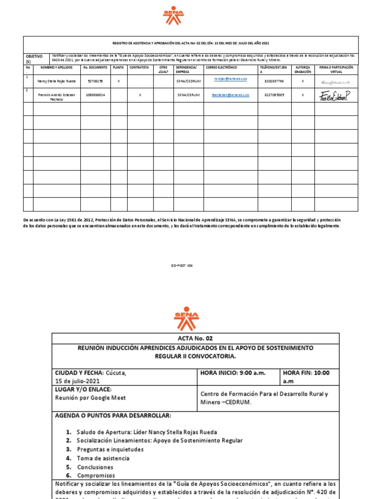 Acta Inducción Regular II Conv. | PDF | Business