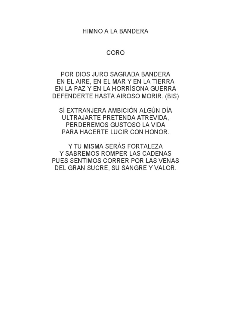 Himno a la Bandera: Juramento y Honor | PDF | Historia