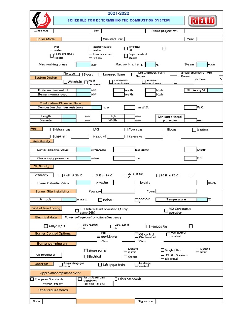 Burner Selection Chart 2021 2022 | Download Free PDF | Steam | Boiler