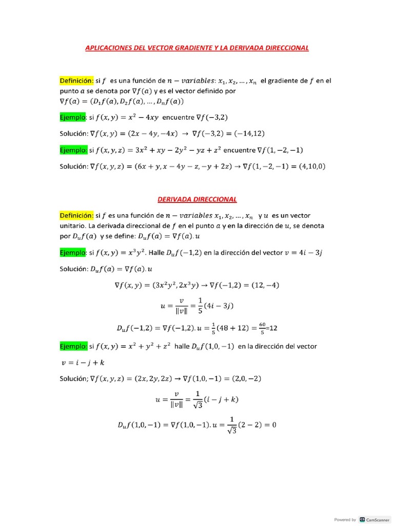 Aplicaciones Del Vector Gradiente y La Derivada Direccional | PDF