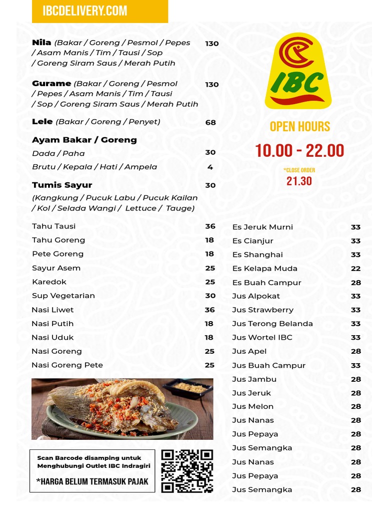 Menu IBC Indragiri | PDF