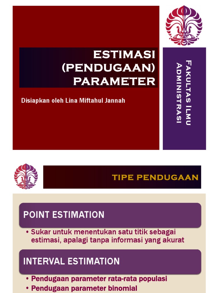 Estimasi Parameter Statistik dan Contoh | PDF | Metode & Bahan Ajar