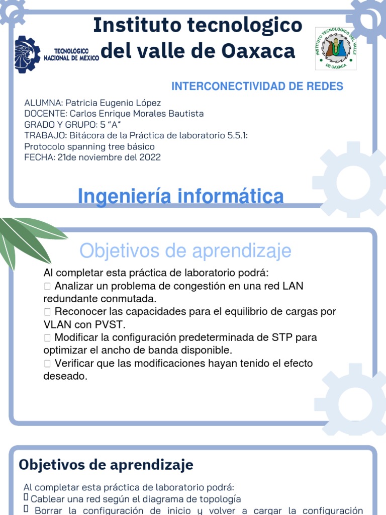 Bitacora Ejercicio - 5.5.1 | PDF | Conmutador de red | Arquitectura de ...