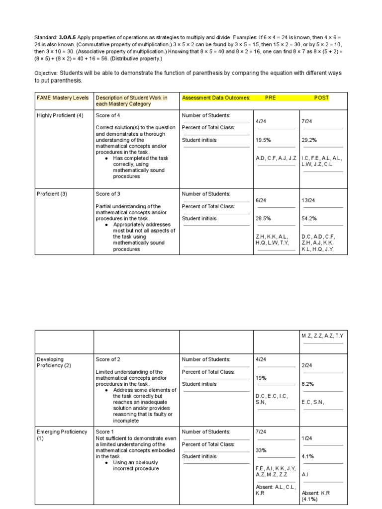 Math m3l8 Sac Chart | Download Free PDF | Multiplication | Science