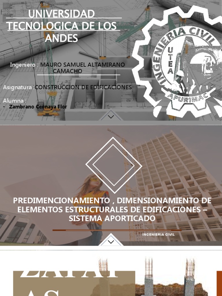 Dimensionamiento de elementos estructurales para la cimentación y soporte de una edificación ...