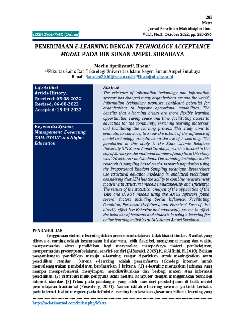 Metta Vol1 No3 PP 285-296 162 | PDF | Cognitive Science | Science