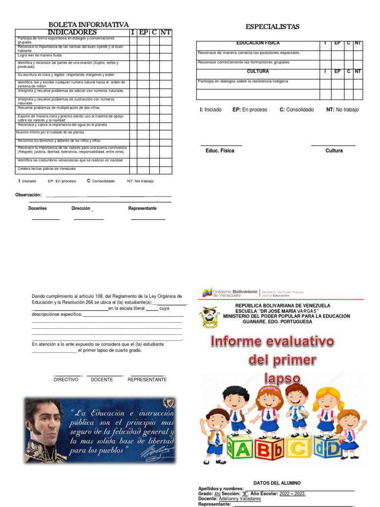 Boleta 4º B | Descargar gratis PDF | Venezuela