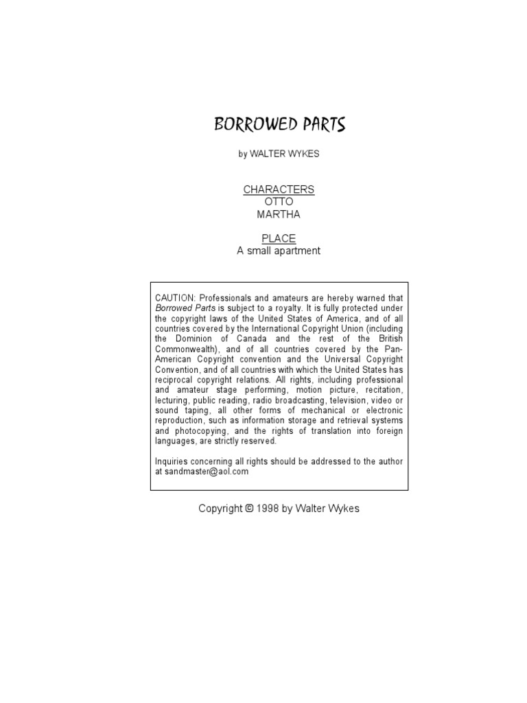 Borrowed Parts | PDF | Copyright