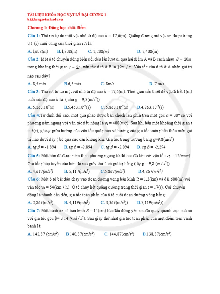 BTTL Chương 1 | PDF