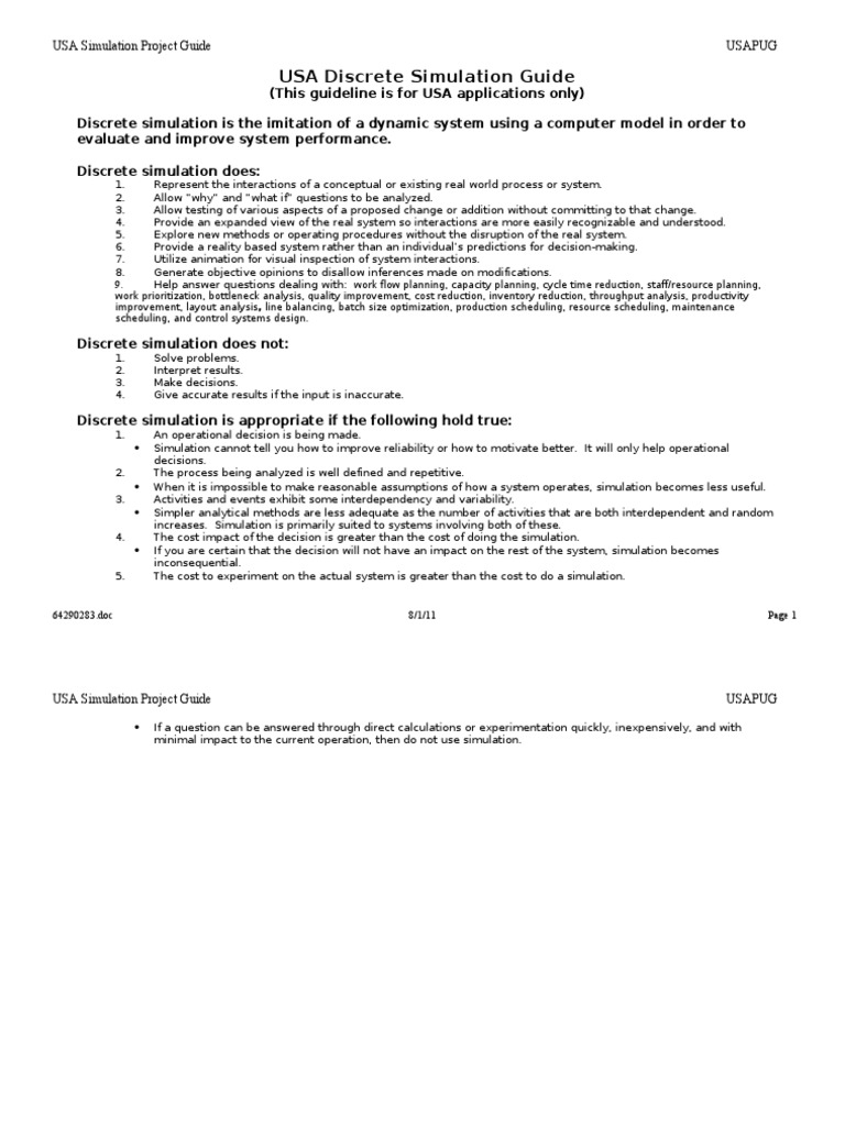 Simulation Guide For USA12 | PDF | Computer Simulation | Simulation