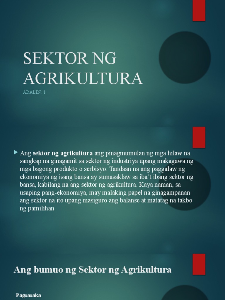 Sektor NG Agrikultura | PDF
