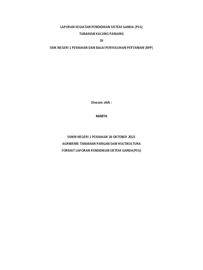 Laporan Magang Marta | PDF | Griya & Taman | Sains & Matematika