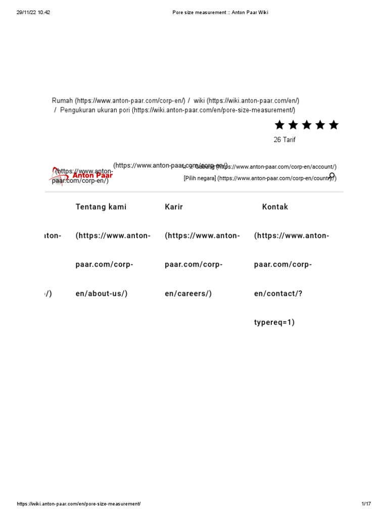 Pore Size Measurement - Anton Paar Wiki | PDF