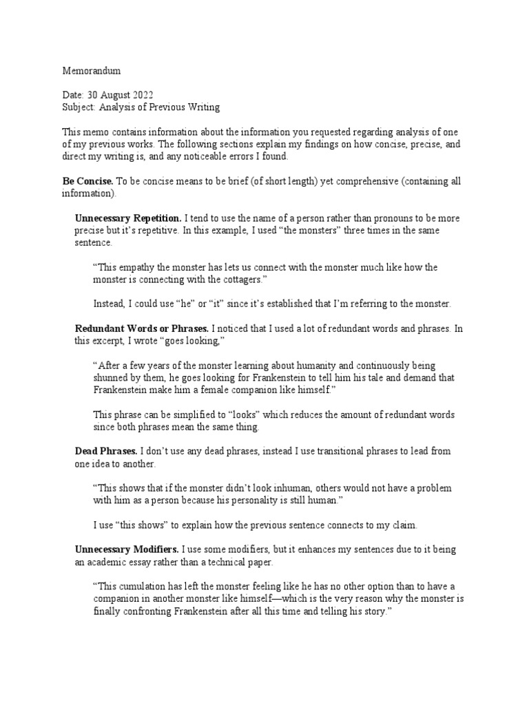 Memo Report 1 For Portfolio | PDF | Memorandum | Cognitive Science