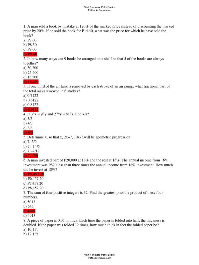 Math Problem Set with Solutions | PDF | Area | Ellipse