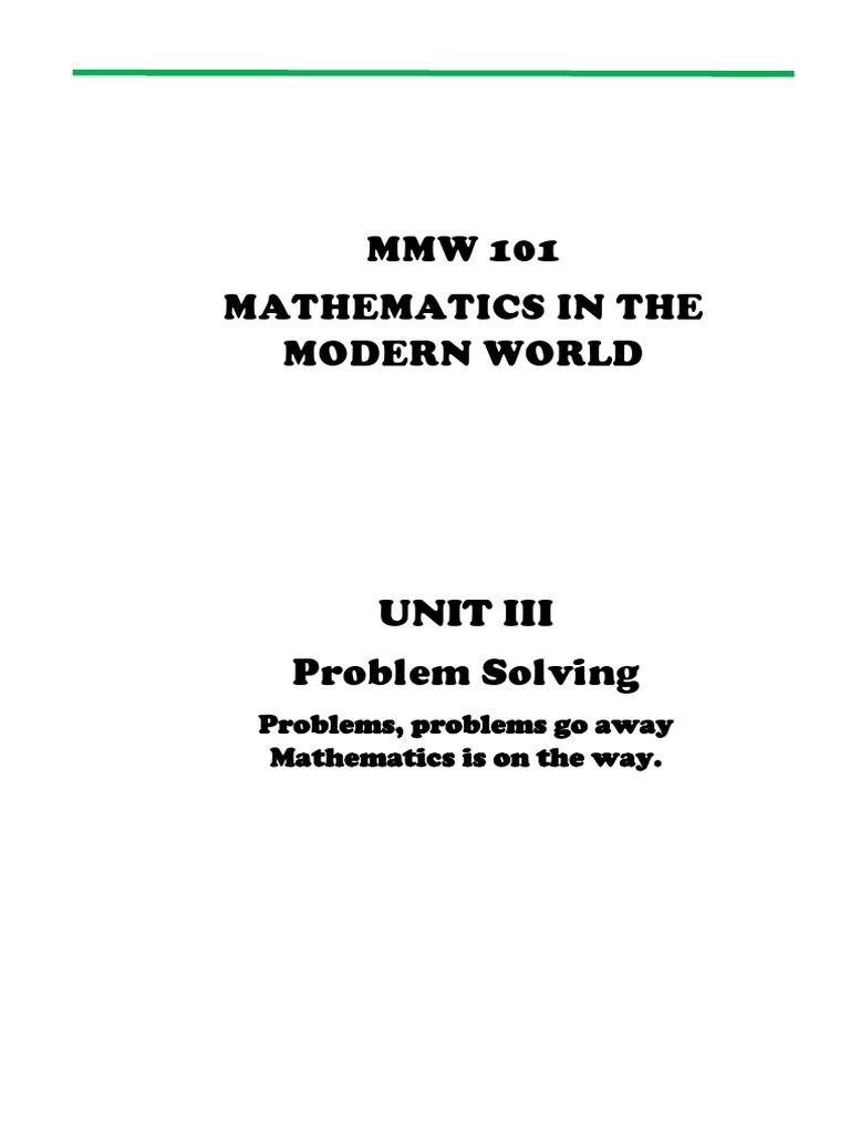 MMW Module Unit 3 Final Version | PDF | Numbers | Mathematics