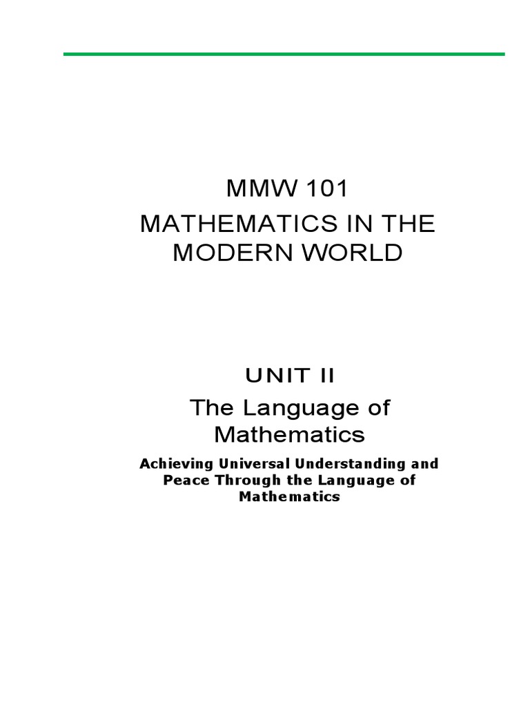 MMW Module Unit 2 Final Version | PDF | Set (Mathematics) | Multiplication