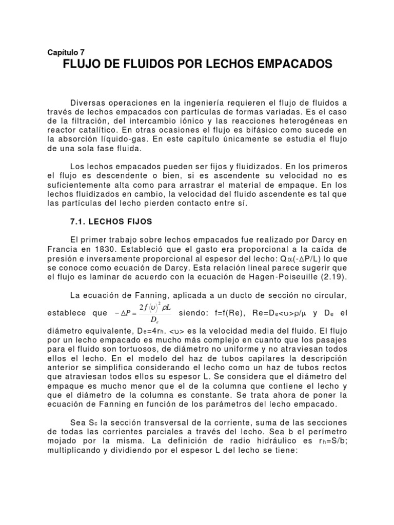 Flujo de Fluidos en Lechos Empacados | PDF | Gases | Turbulencia