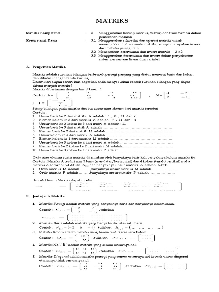 LKS Matriks | PDF | Metode & Bahan Ajar | Sains & Matematika