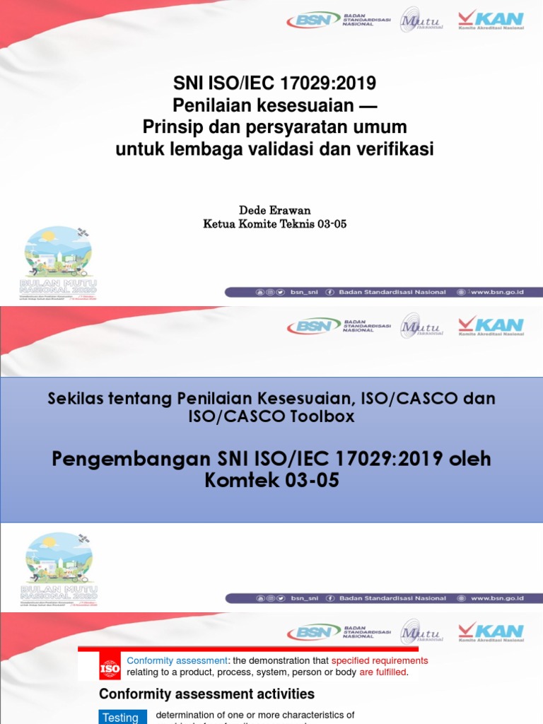 SNI ISO 17029 - 10nov2020 - Dede | PDF | Certification | Evaluation Methods