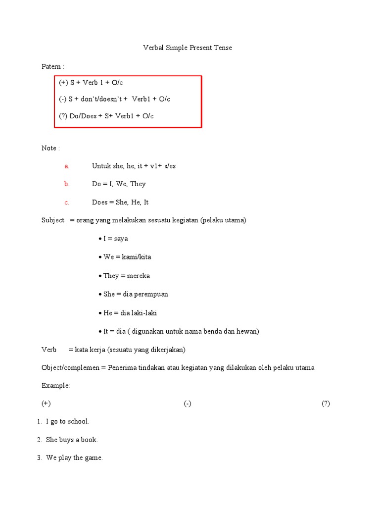 Simple Present Tense Pdf