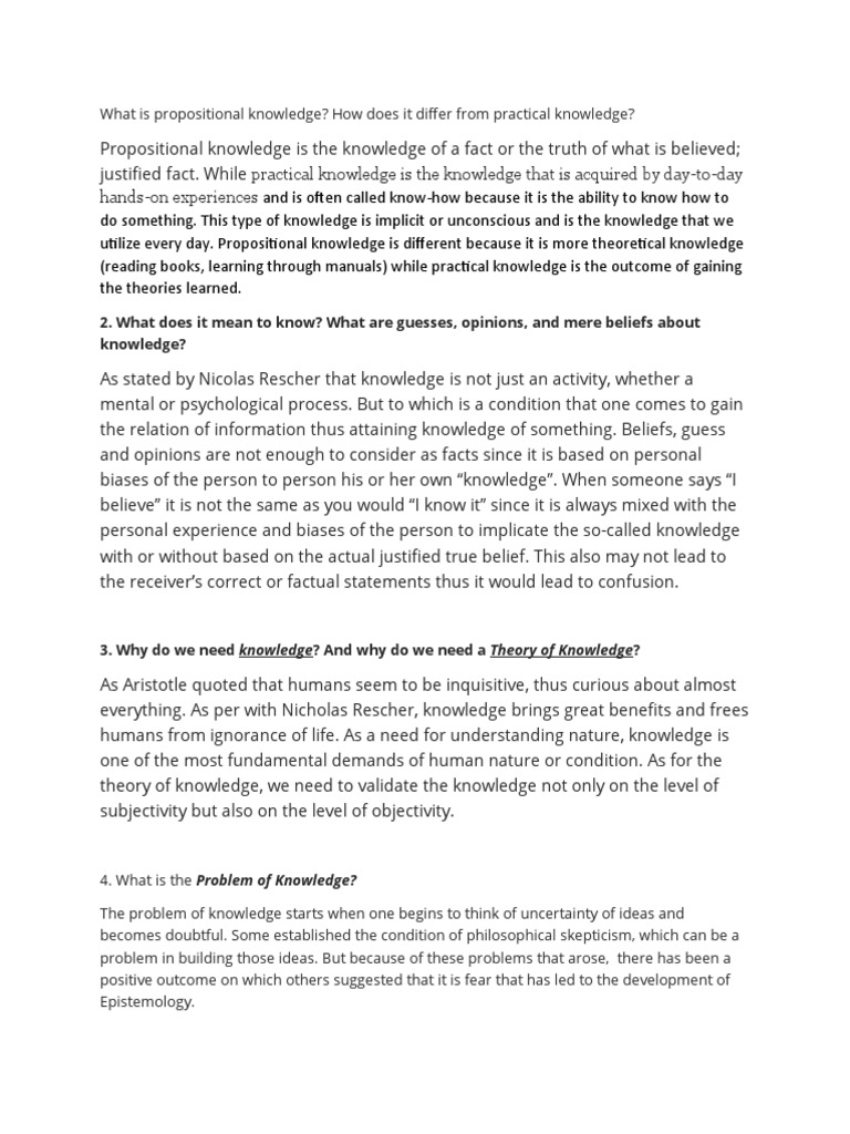 Epistemology 1st Assignment | PDF | Knowledge | Epistemology