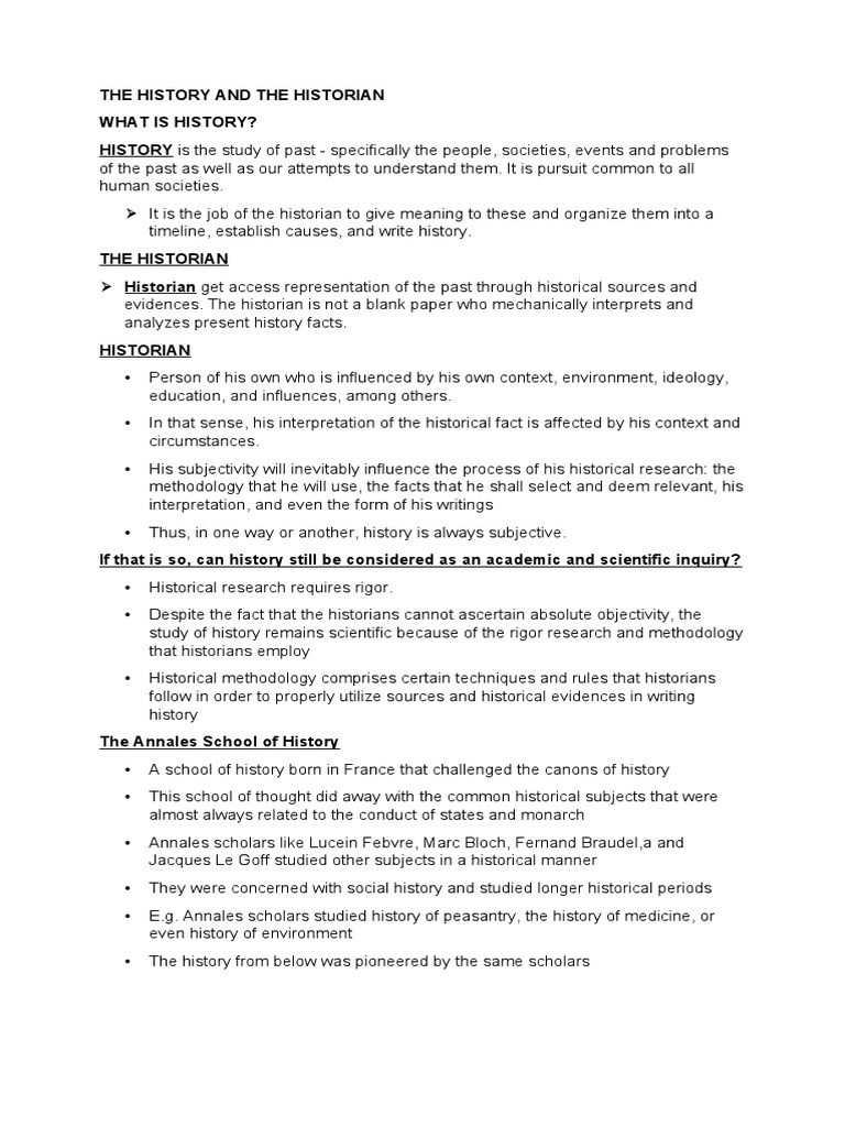 The History and The Historian | PDF