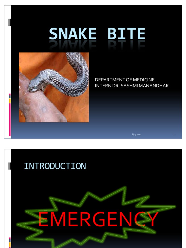 First Aid for Snake Bites | PDF | Science & Mathematics