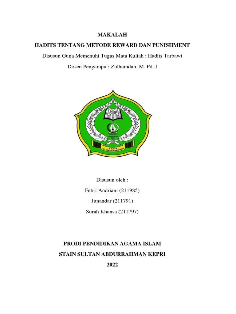 Makalah Hadits Tarbawi (Revisi) . | PDF