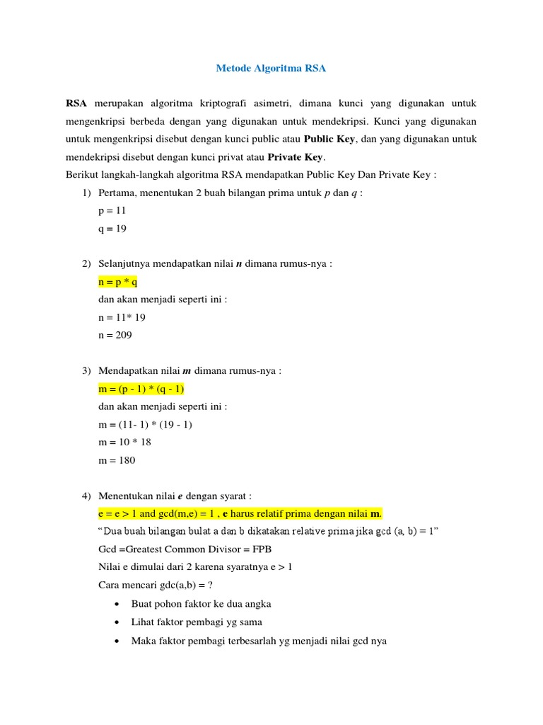 Algoritma RSA | PDF