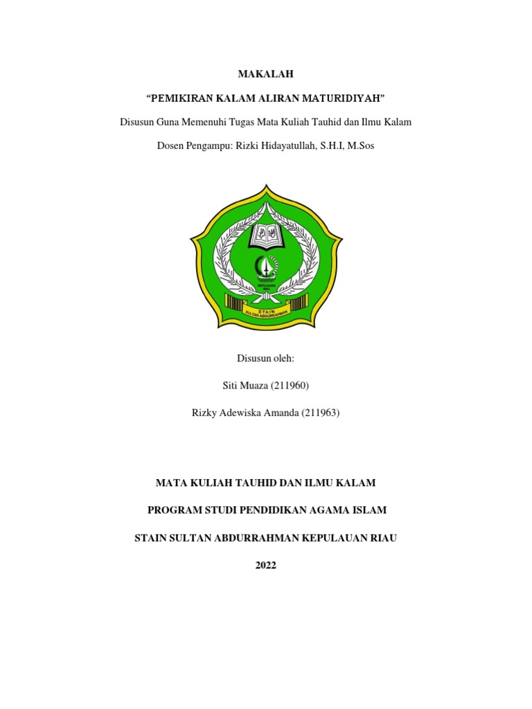 Pemikiran Kalam Maturidiyah dalam Islam | PDF | Agama & Spiritualitas